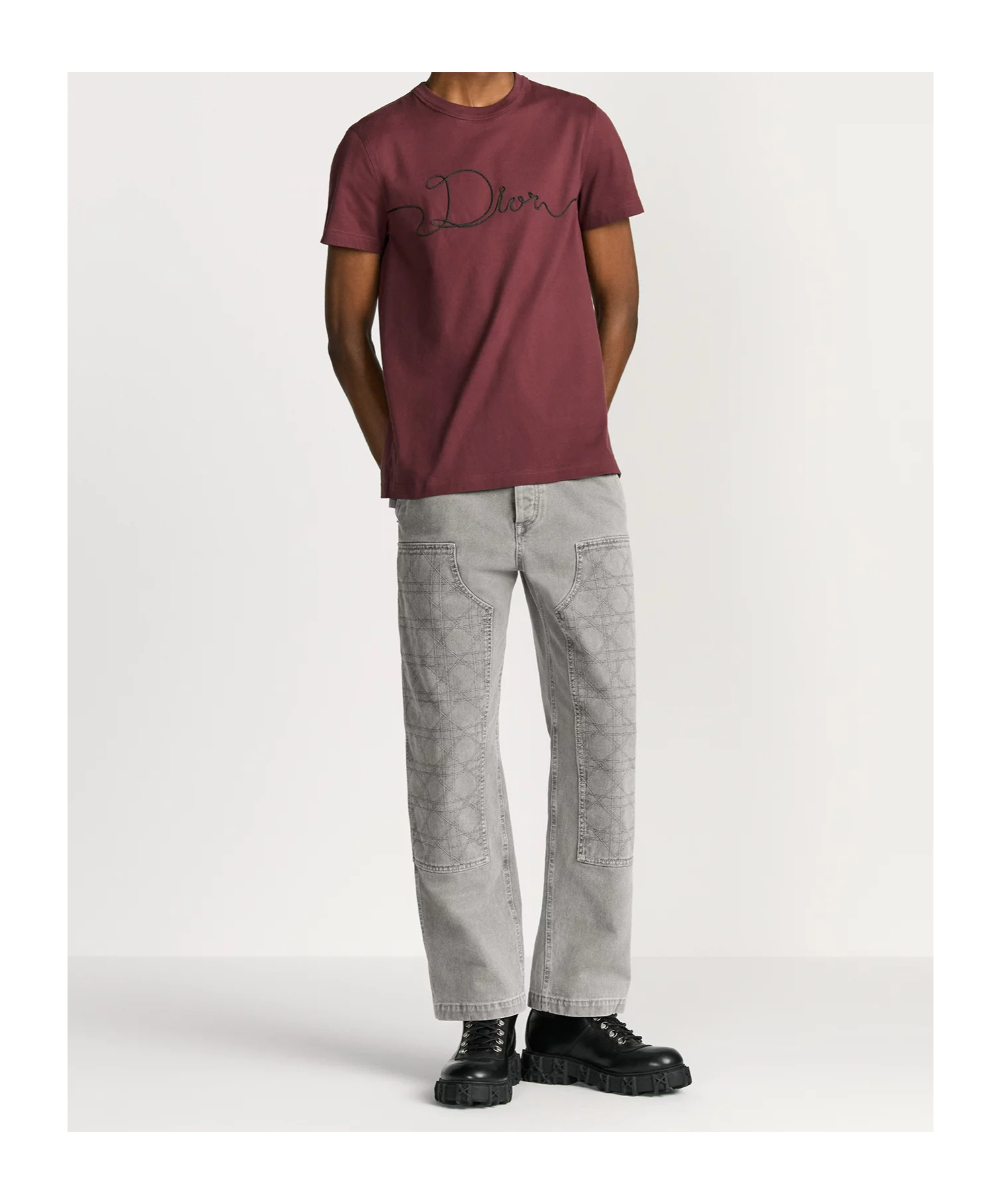 DIOR Dior Homme Ribbon Logo Detailed Crewneck T-Shirt